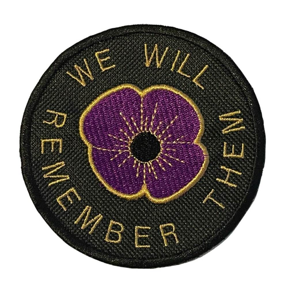 We Will Remember Them Animals Purple Poppy Embroidered Sew or Iron on ...