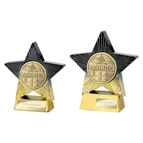Superstar School Maths Gold Trophy Award - Emblems Gifts