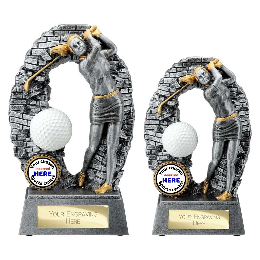 Blast Out Female Golf Trophy Award - Emblems Gifts